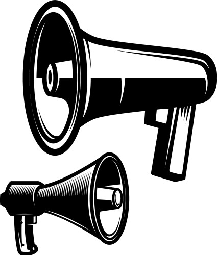 Loudspeaker megaphone with abstract white Vector Image