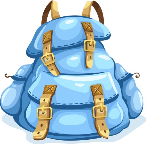 Cartoon school backpack on white background Vector Image