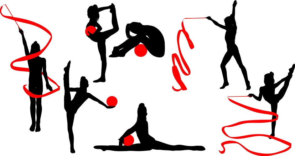 Gymnastics rings silhouette Royalty Free Vector Image