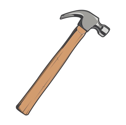 Hammer cartoon icon isolated Royalty Free Vector Image