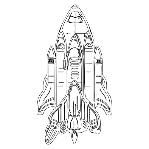 Space shuttle outline sketch Royalty Free Vector Image