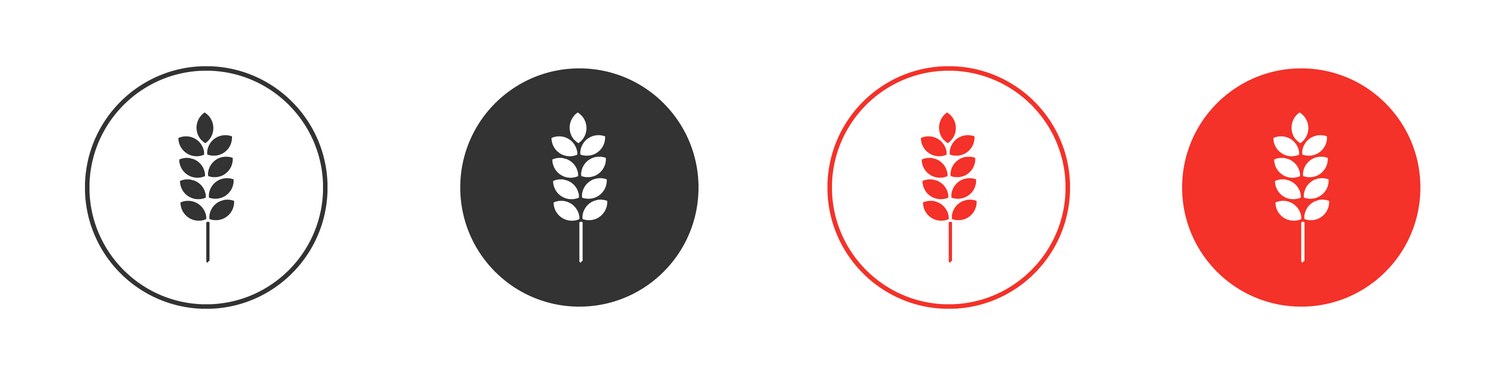 Wheat Icon Set - Modern Agriculture Symbols – Royalty-Free Vector ...