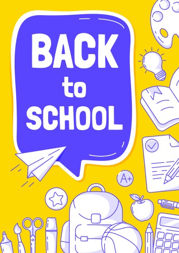 School poster modern minimalist yellow design Vector Image