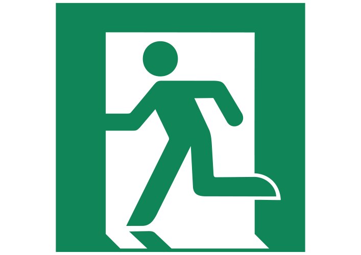Emergency fire exit sign Royalty Free Vector Image
