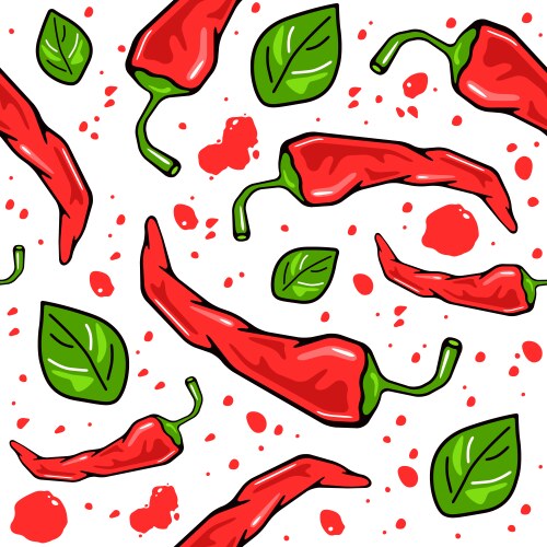 Cayenne pepper elements set Royalty Free Vector Image