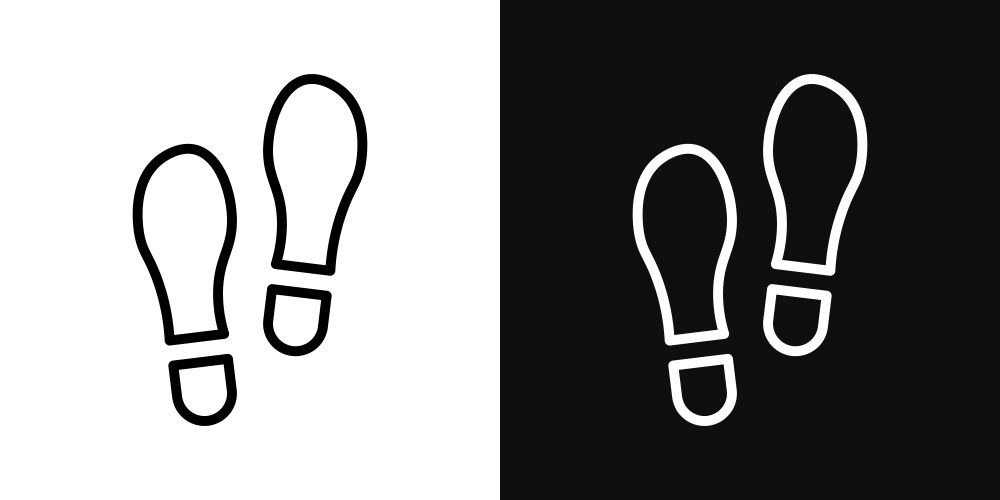 Soles icon set footprint symbol sneaker step Vector Image