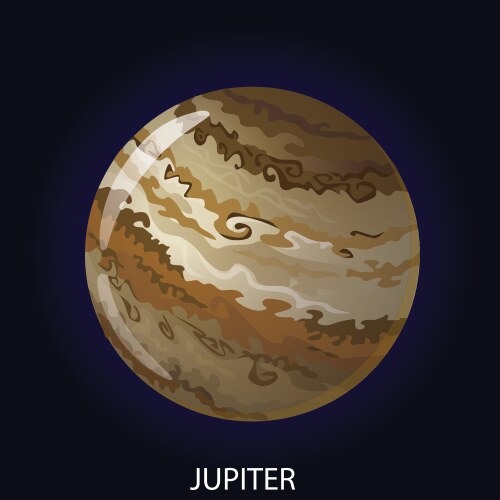 Cartoon of jupiter solar system planets Royalty Free Vector