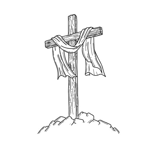Crucifixion of jesus christ on the cross Vector Image