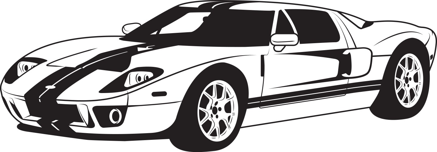 Race car line art Royalty Free Vector Image - VectorStock