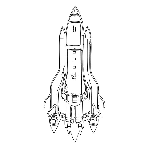Space shuttle outline sketch Royalty Free Vector Image