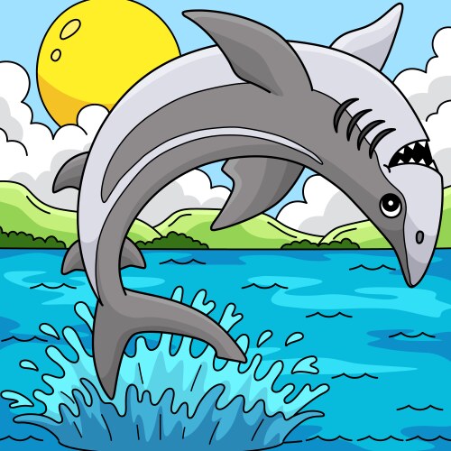 Lemon shark cartoon colored clipart Royalty Free Vector