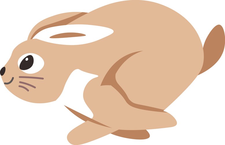Cute hare in flat style Royalty Free Vector Image