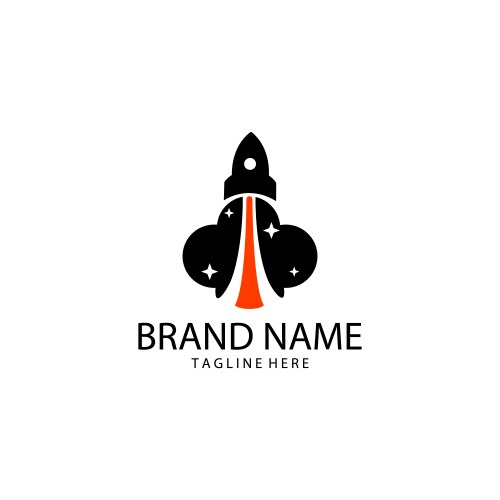 Rocket fire flame logo design Royalty Free Vector Image