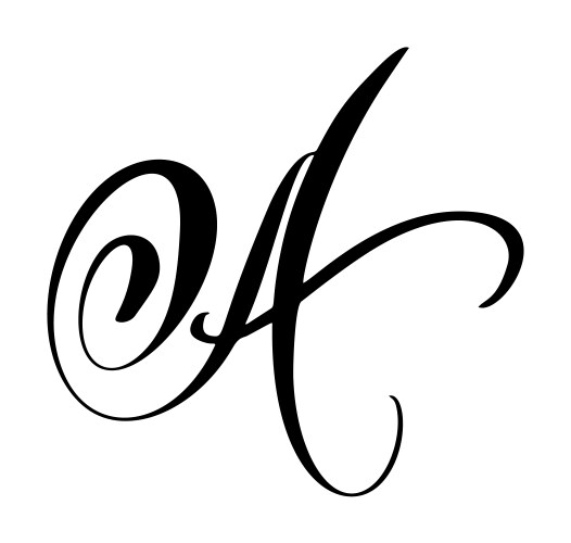 Hand drawn calligraphy letter a script Royalty Free Vector