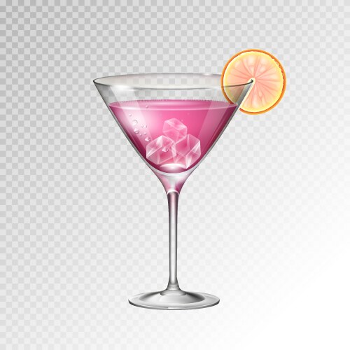 Red cosmopolitan cocktail Royalty Free Vector Image