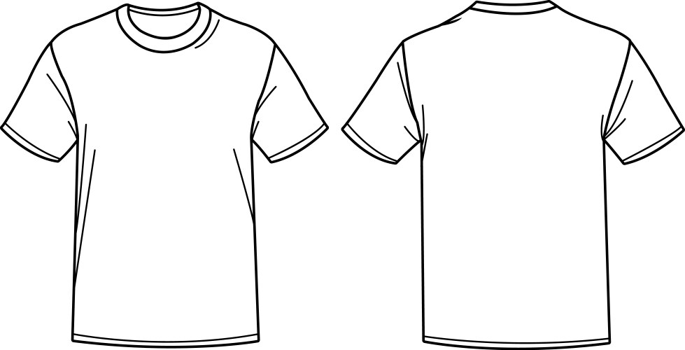 T shirt template front and back Vector Images & Graphics for Commercial ...
