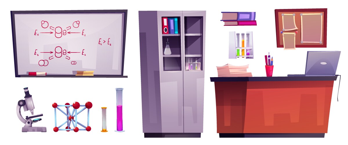 Nobody school classroom interior with teachers Vector Image