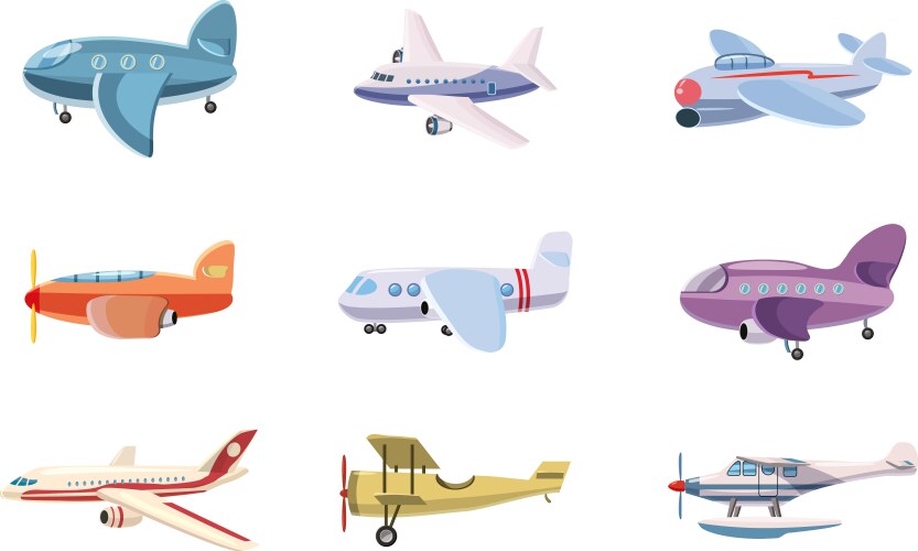Airplane Faces - Cartoon Emotions Royalty Free Vector Image