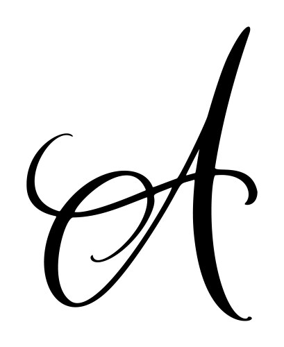Hand drawn calligraphy letter a script Royalty Free Vector