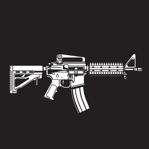 Tactical dominance m16 rifle logo design in black Vector Image