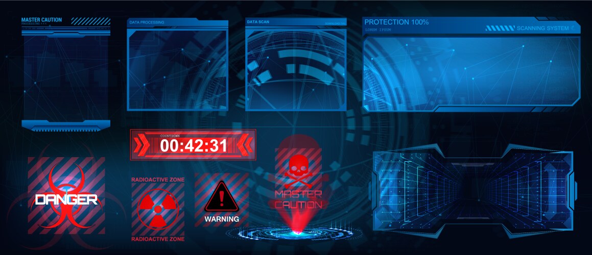 Cartoon game elements composition Royalty Free Vector Image