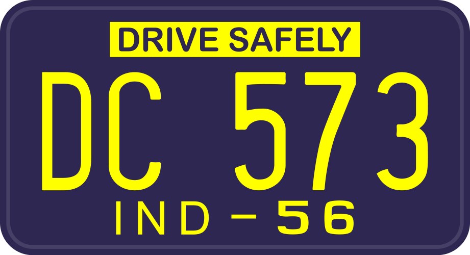 Indiana 1954 license plate Royalty Free Vector Image