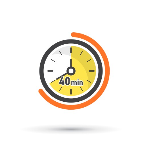 40 minutes on stopwatch icon in flat style clock Vector Image
