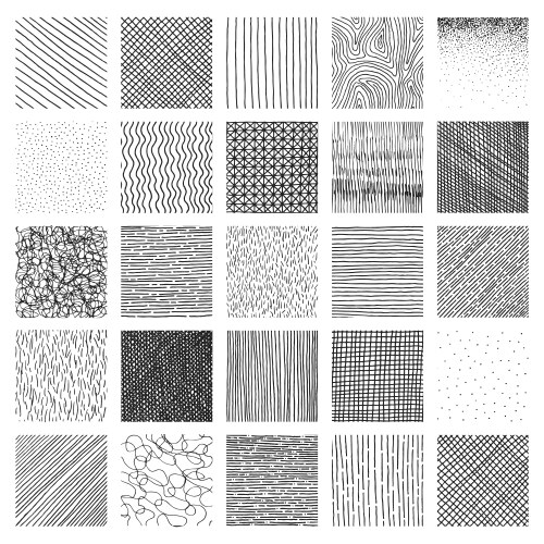 Collection ink hand drawn hatch texture Royalty Free Vector