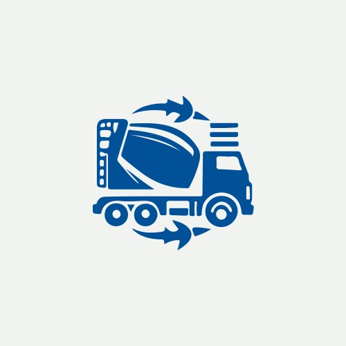 Concrete mixer truck logo Royalty Free Vector Image