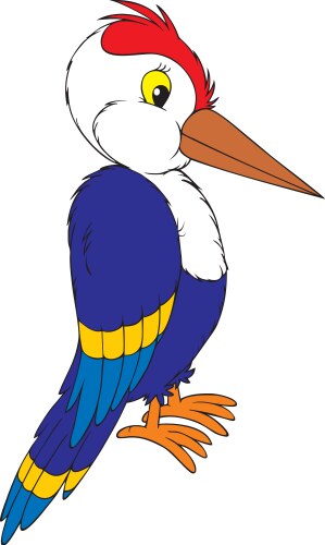 Woodpecker bird cartoon Royalty Free Vector Image