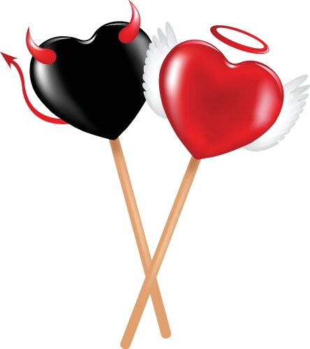 Angel and Demon Heart Vector Images (over 310)