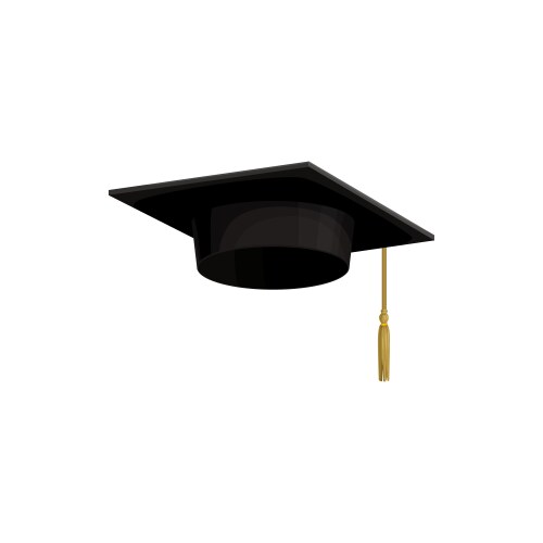 Graduation cap education flat design modern Vector Image