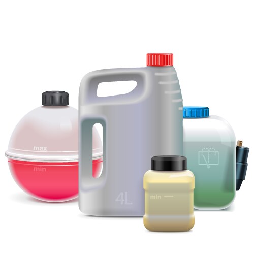 Red automobile with car spares Royalty Free Vector Image