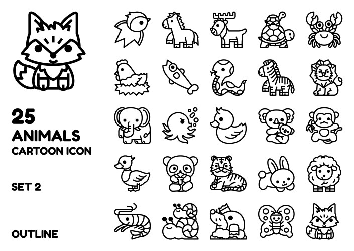 Cartoon animals collection Royalty Free Vector Image
