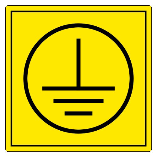 Earth ground symbol sign isolate on white Vector Image