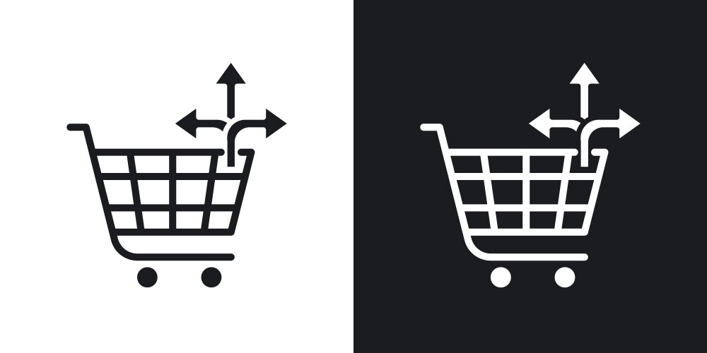 Cross sell icon set on white background Royalty Free Vector