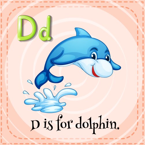 Flashcard letter d is for drop Royalty Free Vector Image