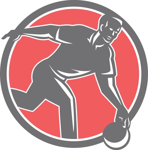 Bowler bowling in cricket championship sports Vector Image