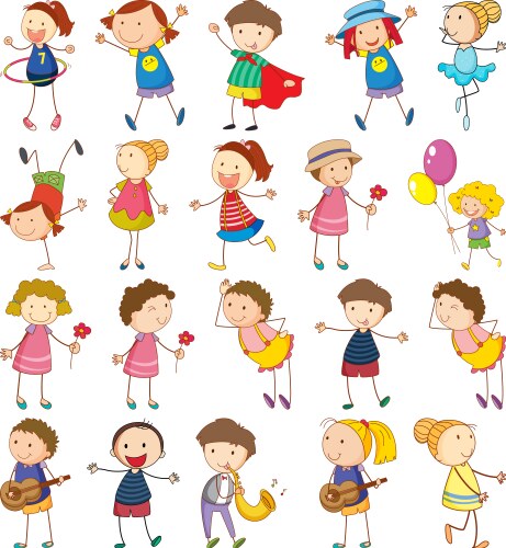 Cartoon kids with different expression Royalty Free Vector