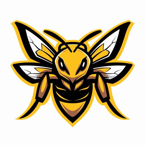 Esport logotype bee icon sticker insect Royalty Free Vector