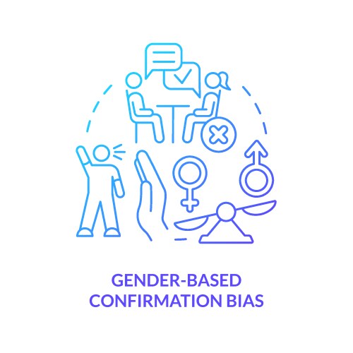 Gender-based confirmation bias turquoise concept Vector Image Gender-based confirmation bias turquoise concept Vector Image