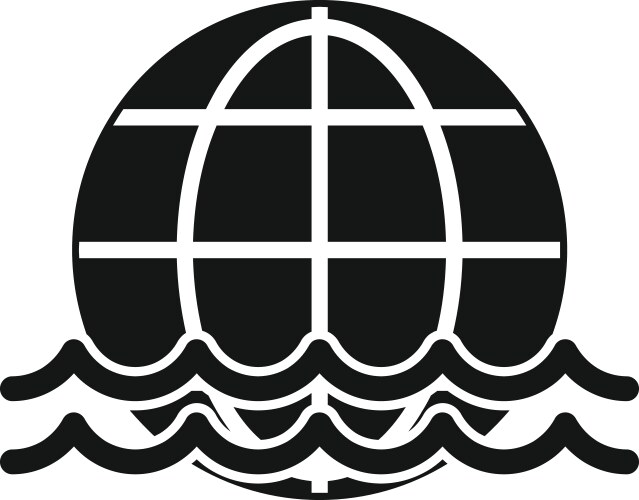 Sea level rise icon simple global climate Vector Image