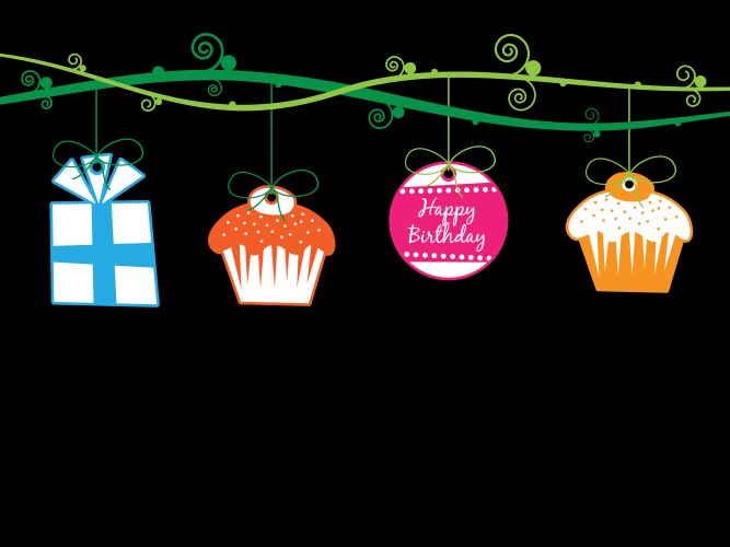 Birthday Cake Black White Vector Images (over 43,000)