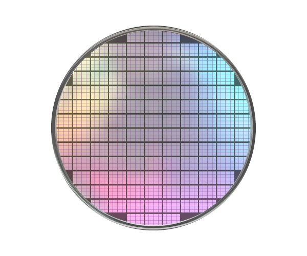 Polycrystalline silicon wafer with microchips Vector Image