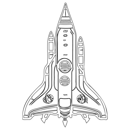 Space shuttle outline sketch Royalty Free Vector Image