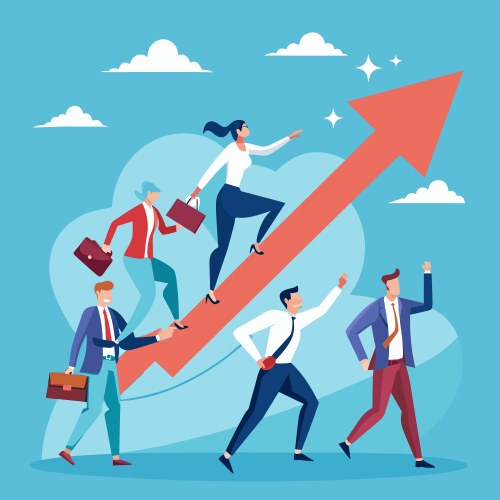 Team achievement teamwork collaborate work Vector Image Team achievement teamwork collaborate work Vector Image