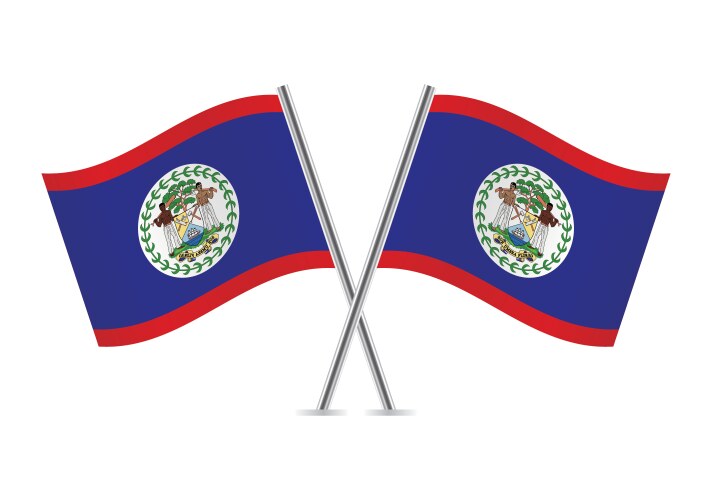 Crossed flags of angola and belize official Vector Image