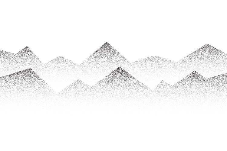 Dotted mountain gradient background noisy Vector Image