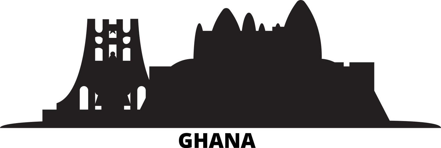 Ghana tourism landmarks city travel Royalty Free Vector