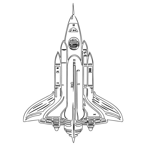 Space shuttle outline sketch Royalty Free Vector Image